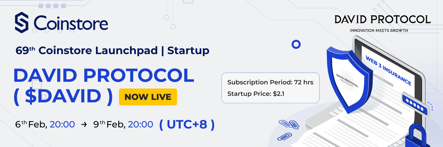The 69th Project On Coinstore launchpad Startup, DAVID PROTOCOL($DAVID), is Now Live! The IEO ...